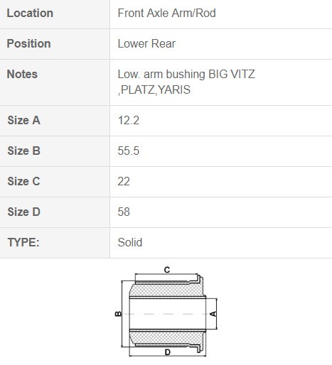 Toyota Suspension Bushing Toyota Corolla Yaris 48655-52010 - Buy Auto ...
